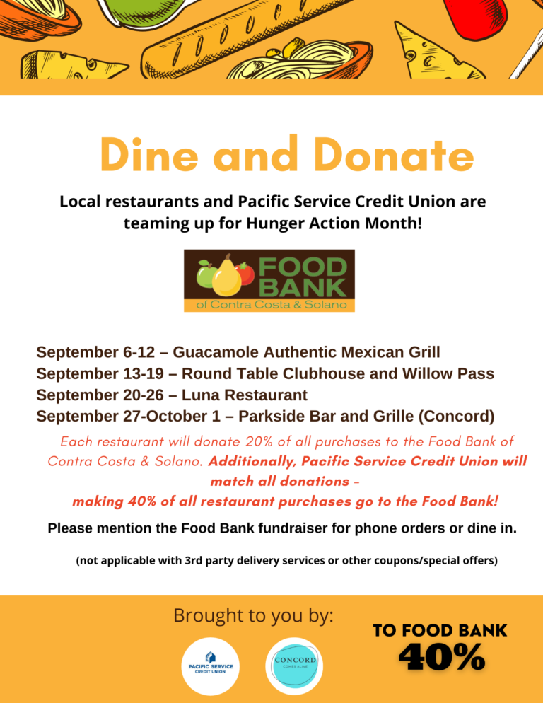 Dine and Donate - Food Bank of Contra Costa and Solano